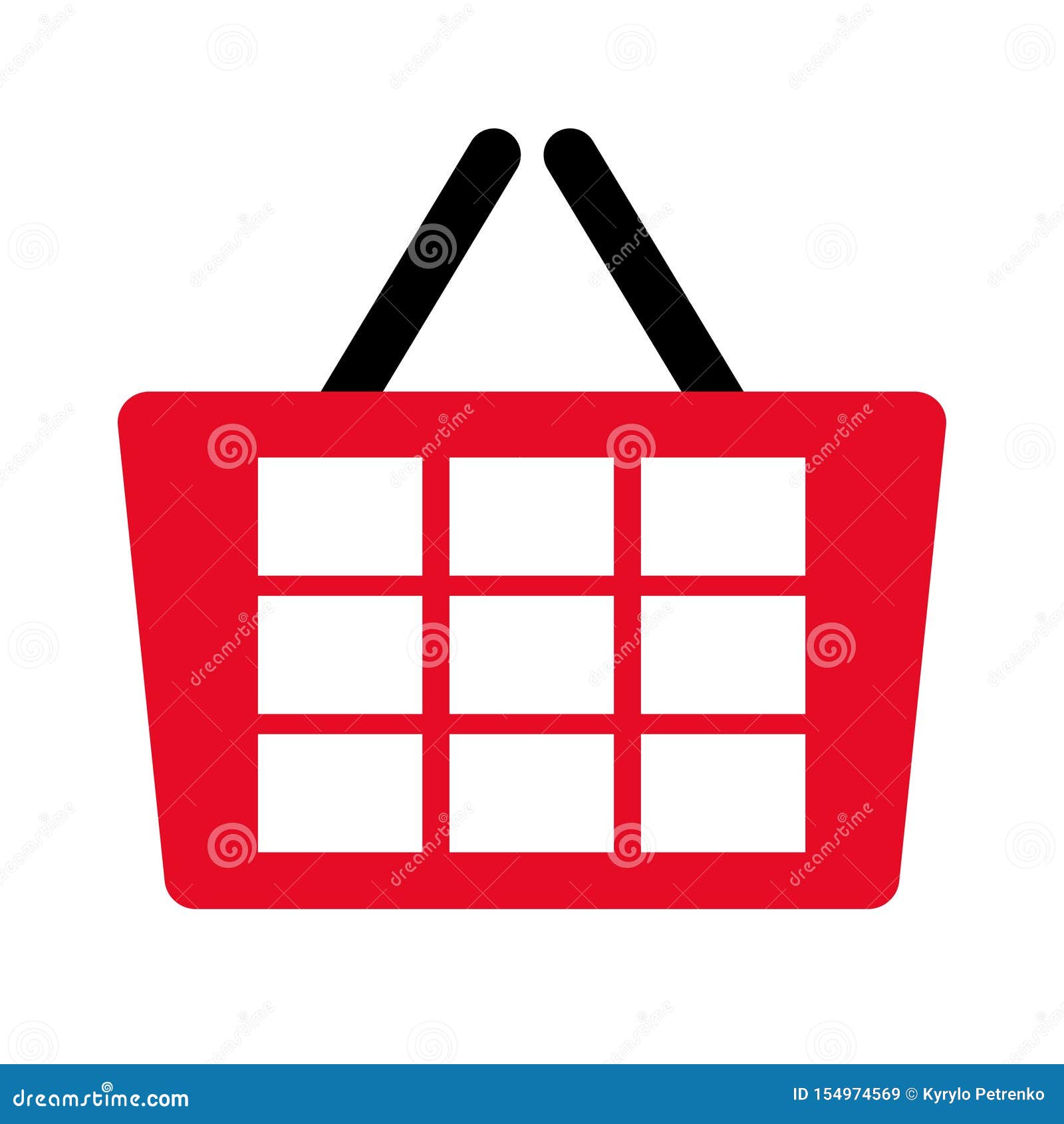 Hand Carry Shopping Cart Flat Design Vector Stock Vector - Illustration ...