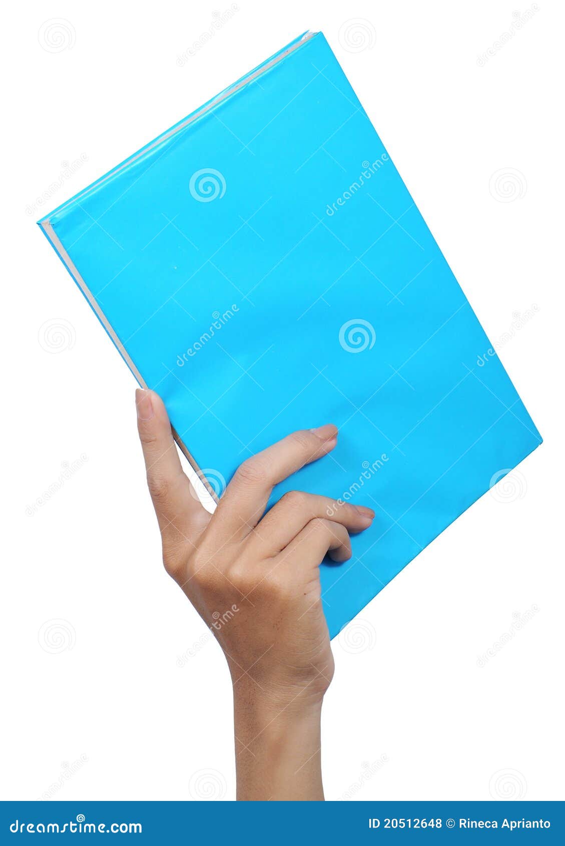 Hand carrying a blue book stock photo. Image of instruction - 20512648