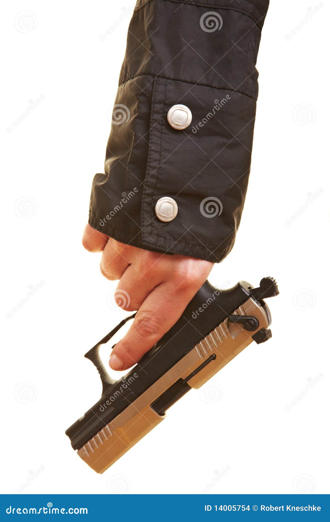 Hand carrying pistol stock photo. Image of cutout, handgun - 14005754