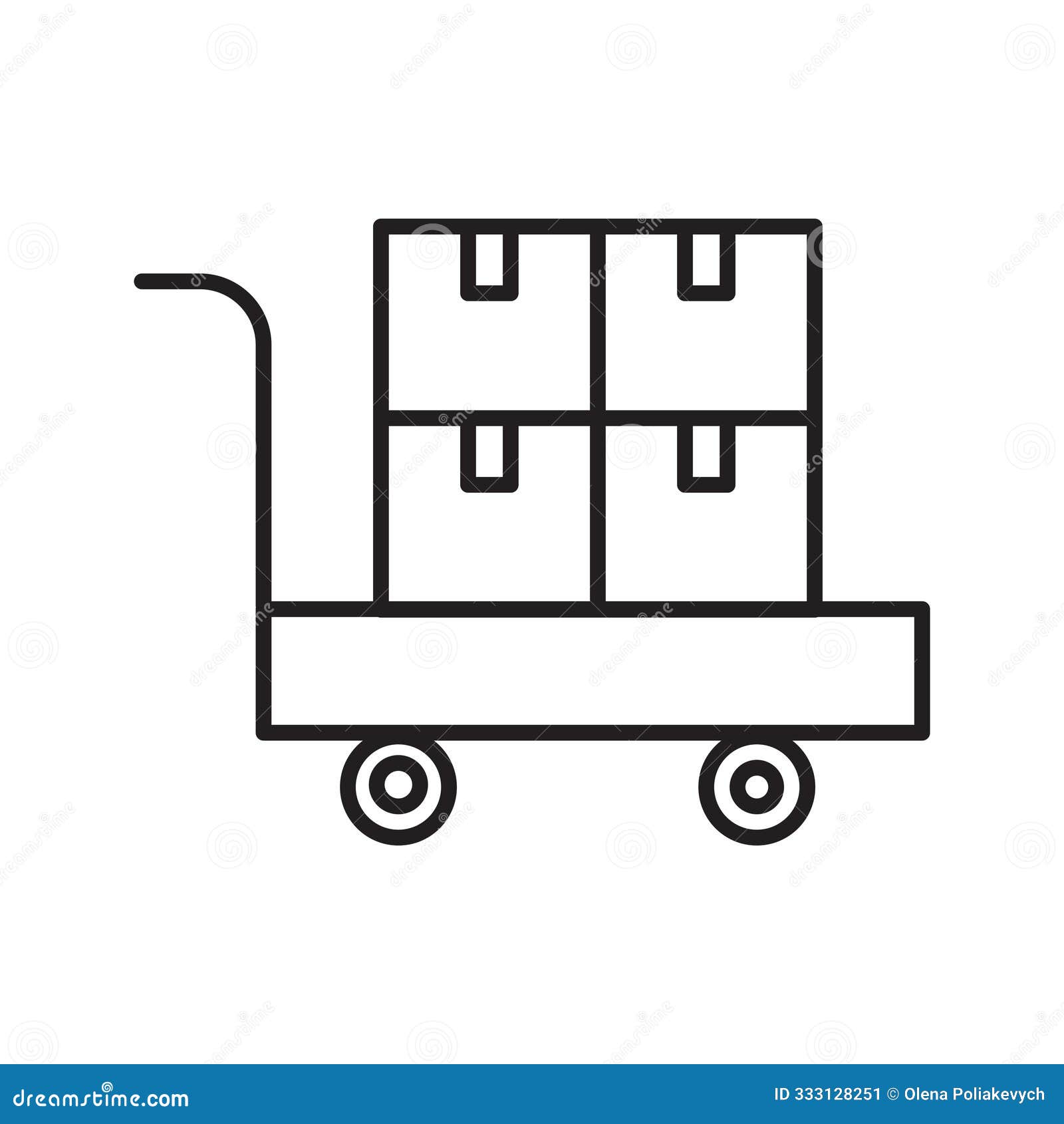 Hand Cart with Boxes. Warehouse Trolley Vector. Stack of Packages ...