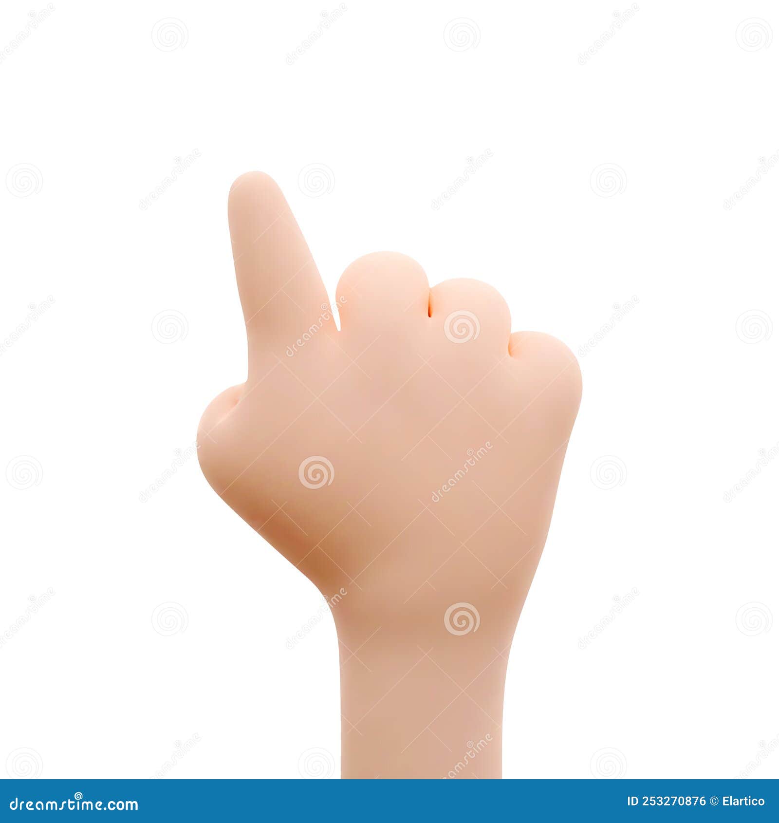Hand of Cartoon Character with Finger Pointing. Hand Isolated on White ...