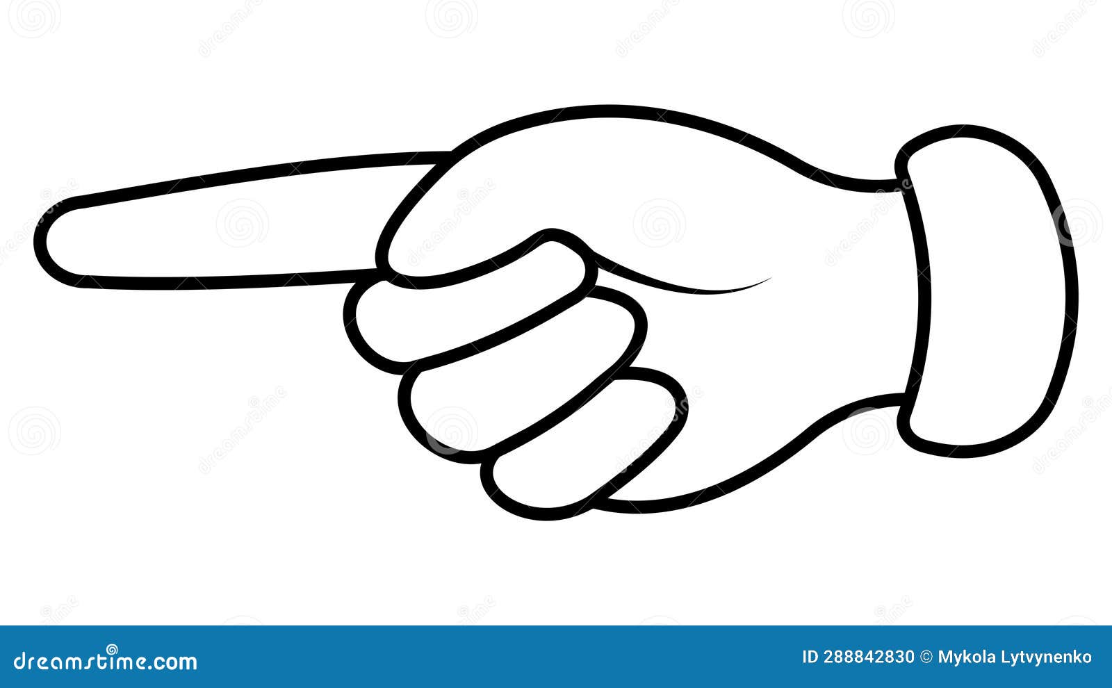Hand Cartoon Index Finger Shows Direction, Index Finger Cursor Icon ...