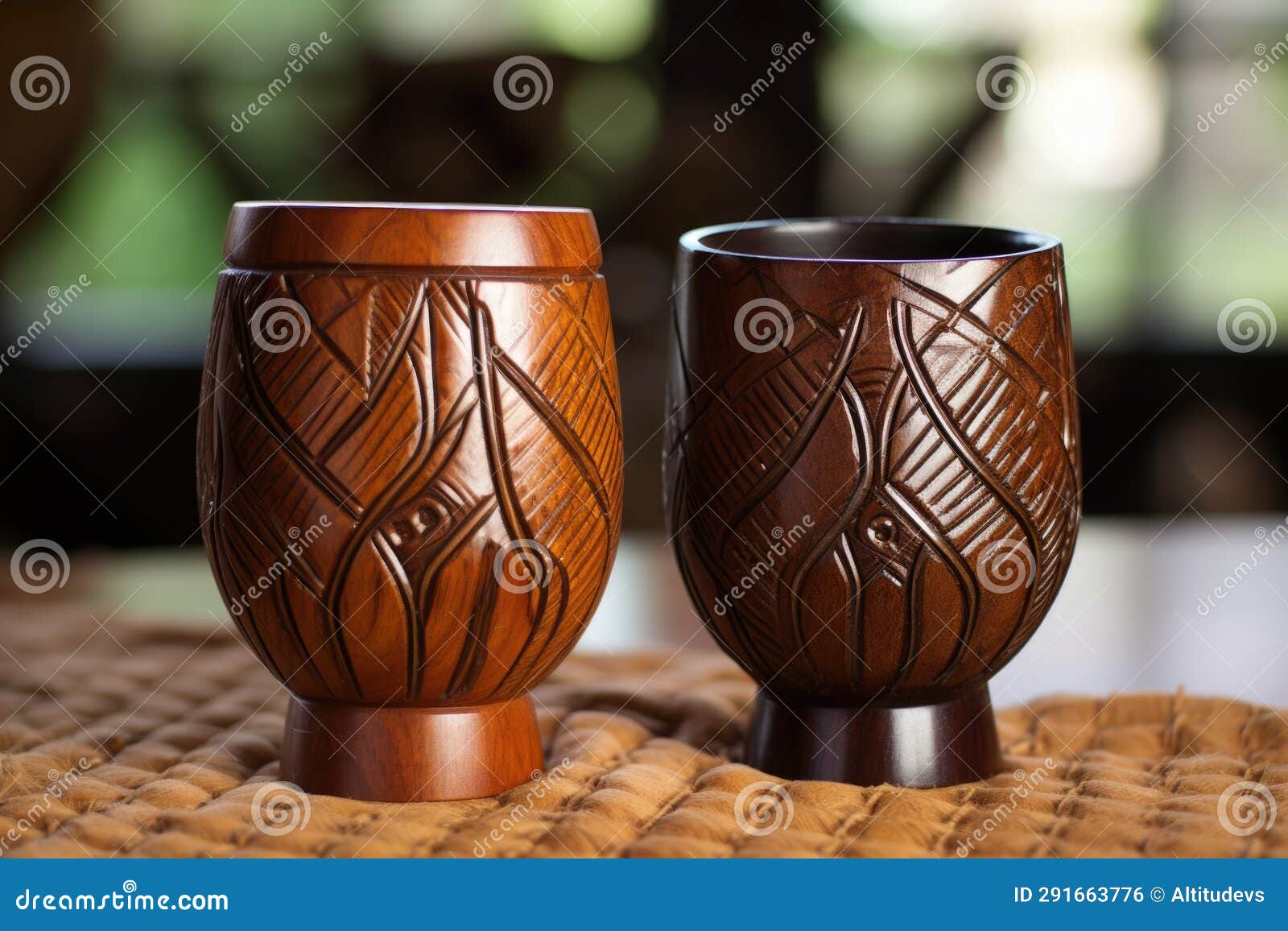 Hand-carved African Unity Cups Kikombe Cha Umoja Stock Photo - Image of ...