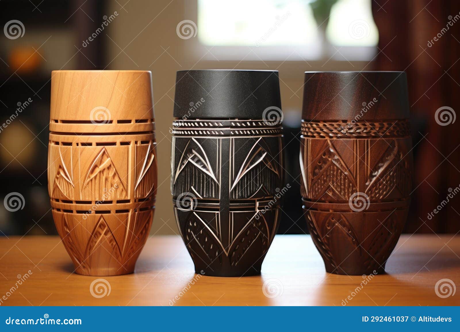 Hand-carved African Unity Cups Kikombe Cha Umoja Stock Image - Image of ...