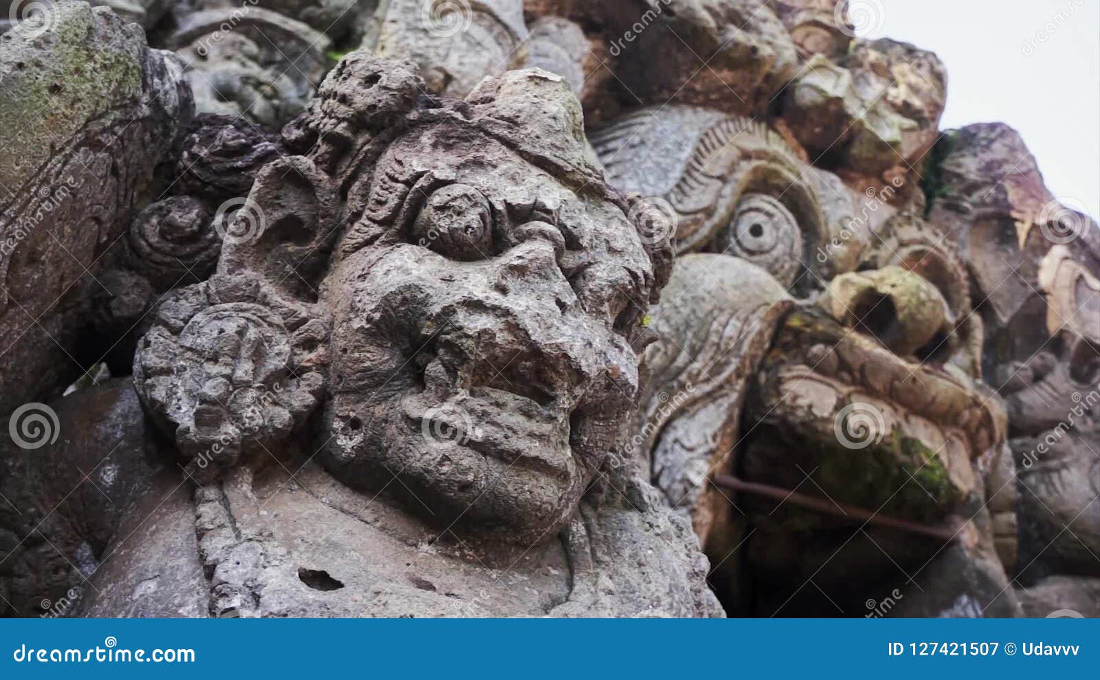 Hand Carved Solid Grey Stone Sculpture of Sacral Creature on Bali ...