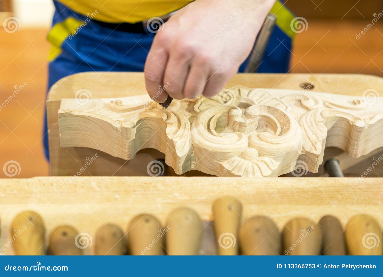 Hand of Carver Carving Wood Stock Image - Image of handicraft, activity ...