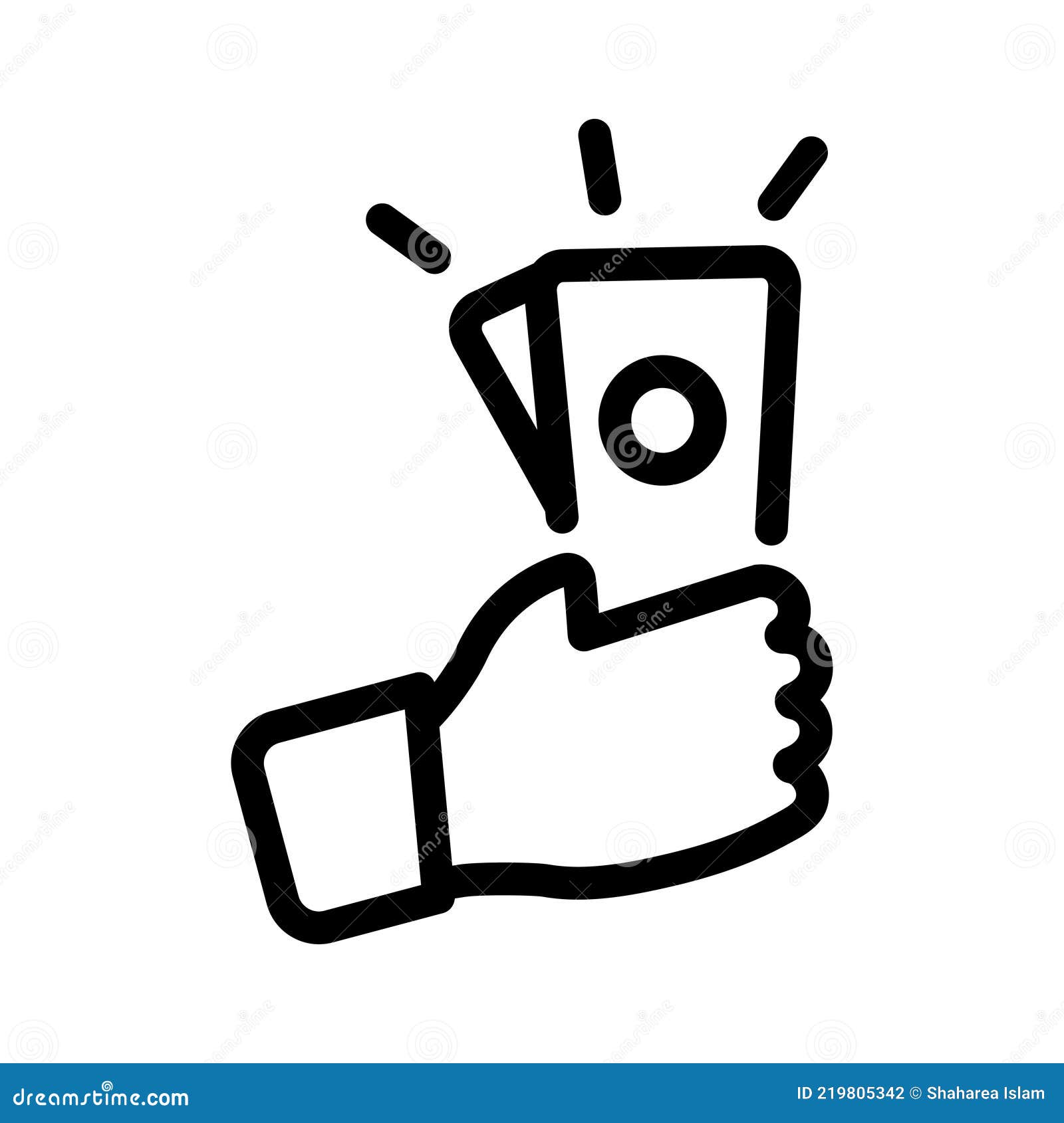 Hand cash icon stock vector. Illustration of vector - 219805342