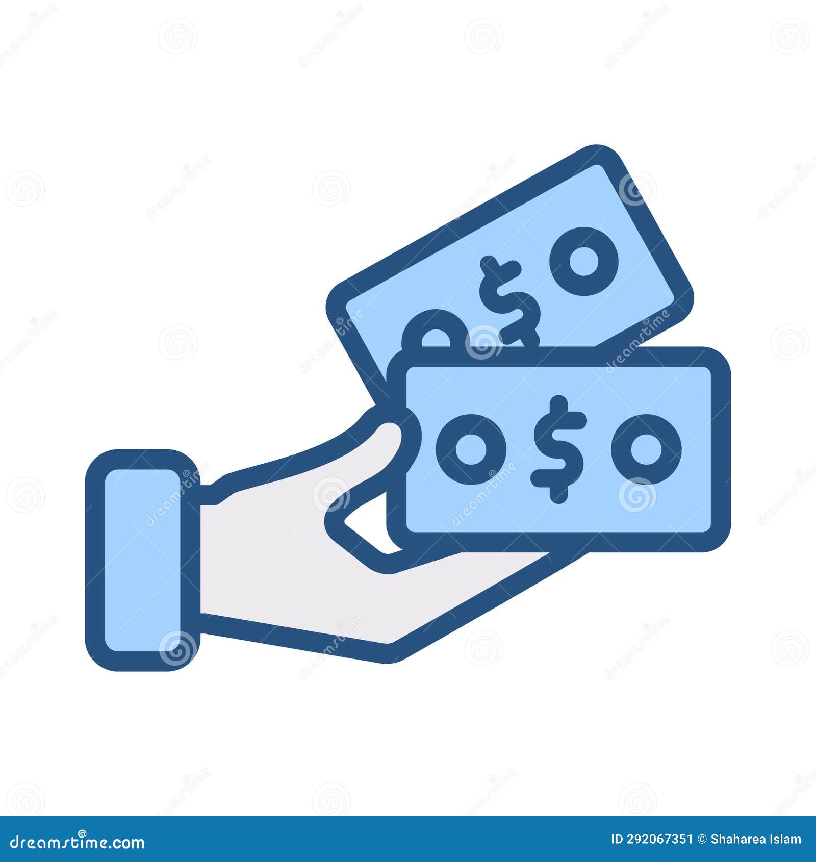 Hand cash icon stock vector. Illustration of vector - 292067351