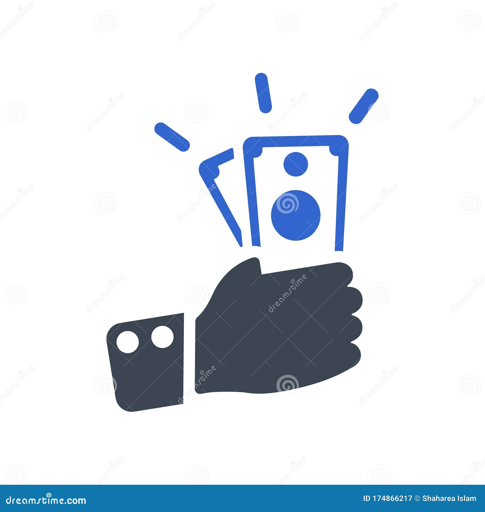 Hand cash icon stock vector. Illustration of payment - 174866217