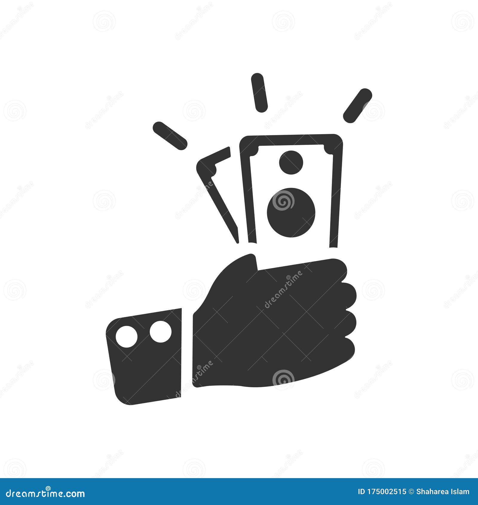 Hand cash icon stock vector. Illustration of hand, payment - 175002515
