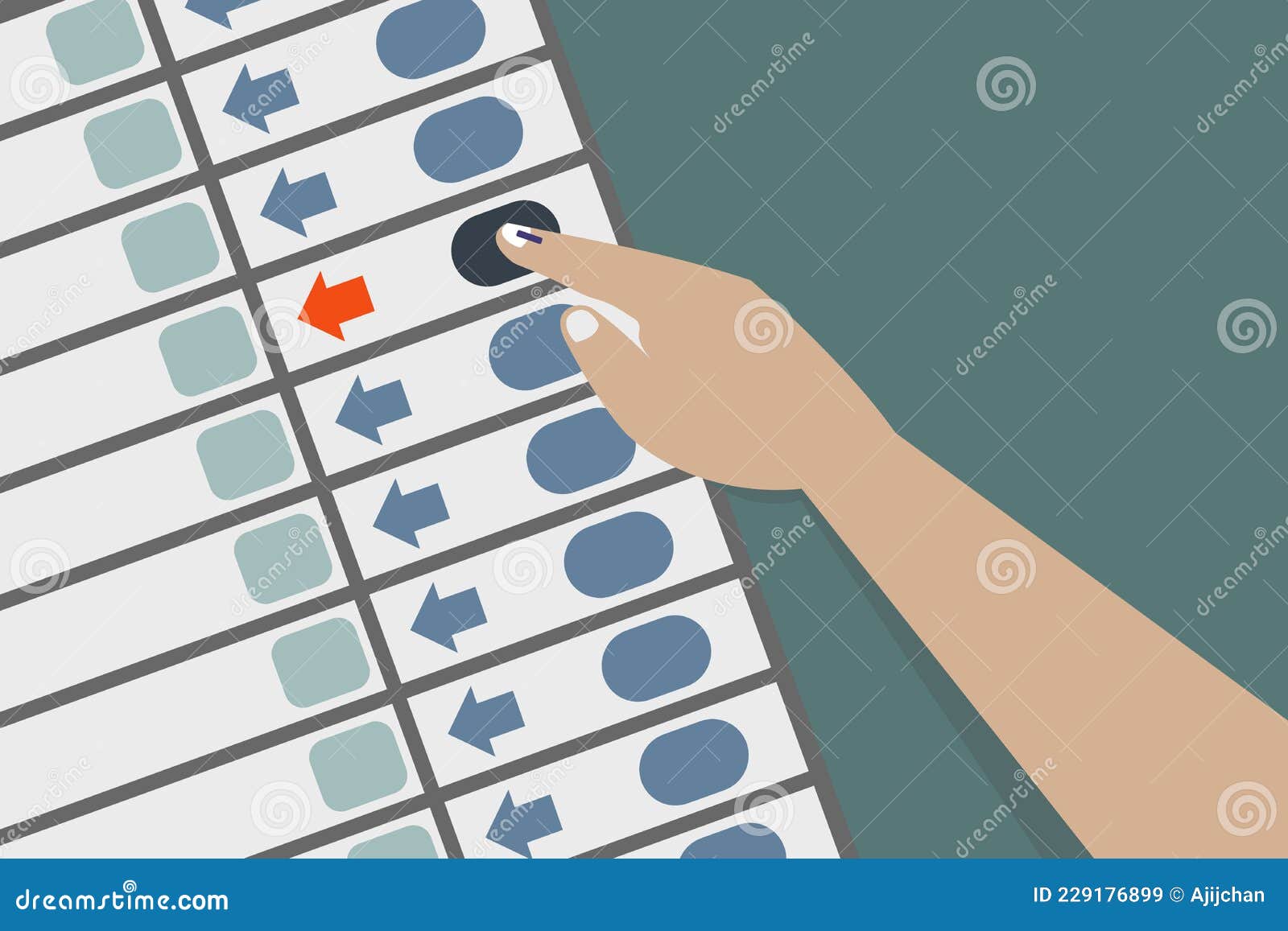 Hand Casting Vote in Electronic Voting Machine Stock Vector ...