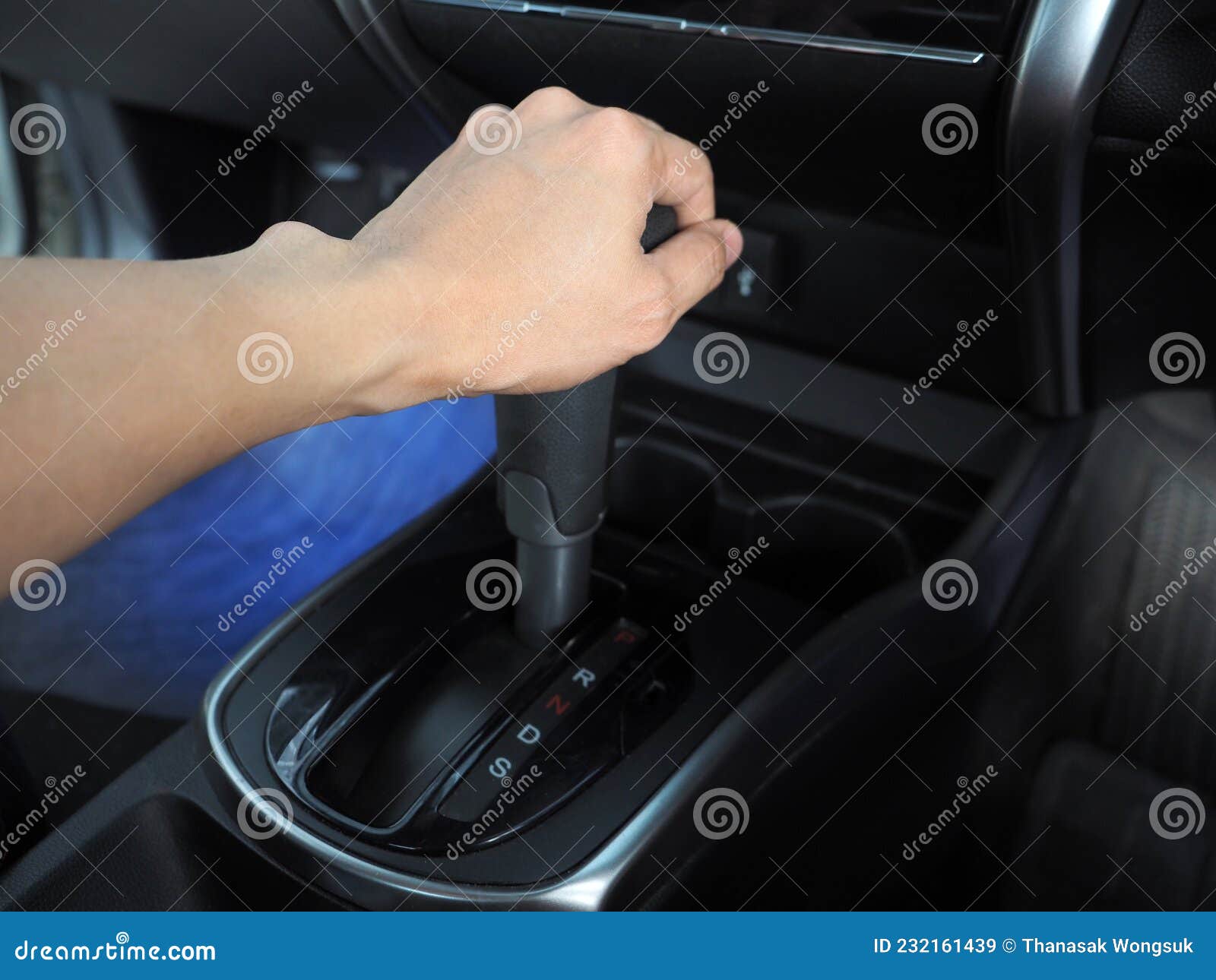 Hand Catch at Gear Auto of Car Interior the Car Stock Image - Image of ...