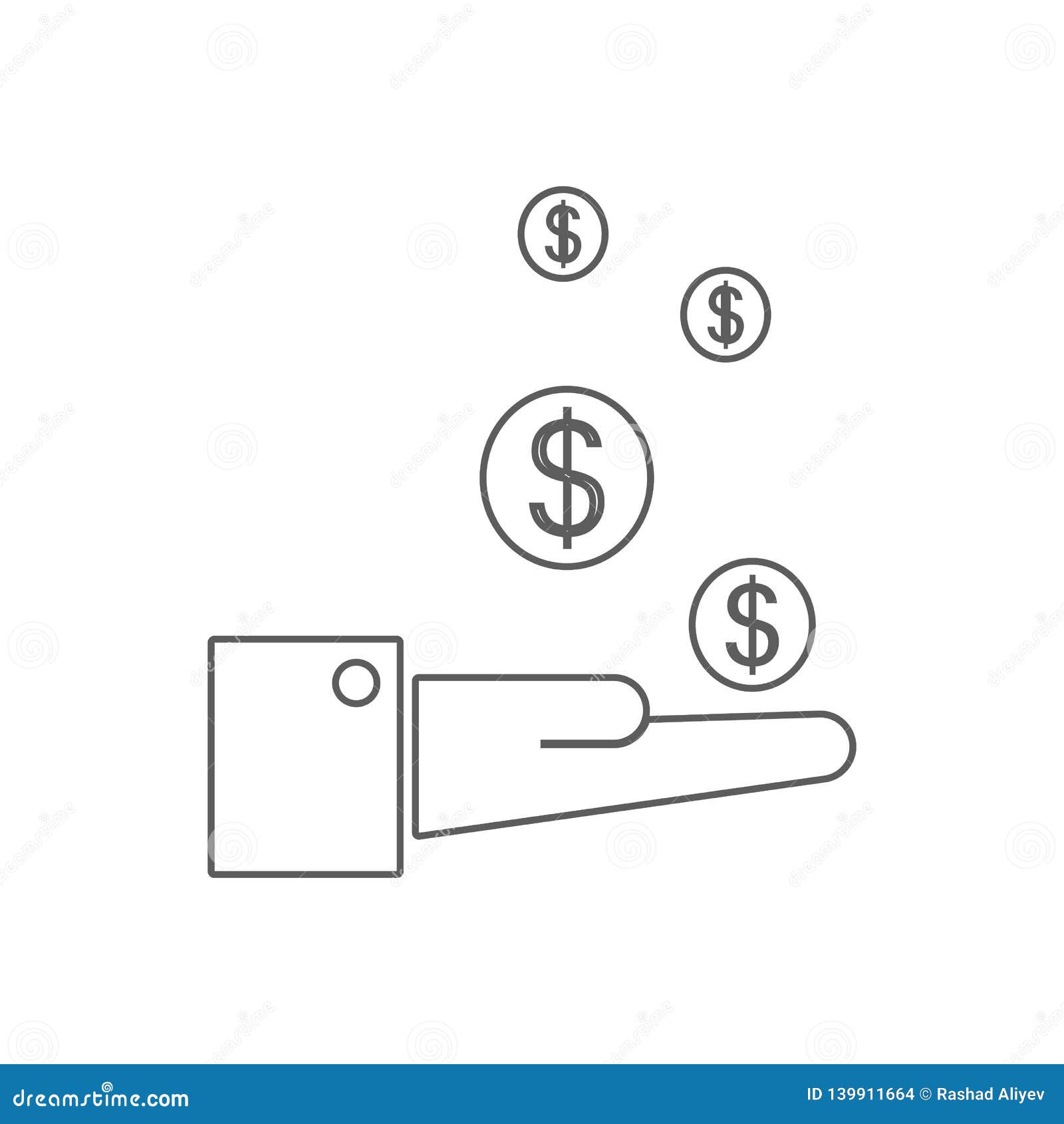 The Hand Catches Money Icon. Element of Finance for Mobile Concept and ...