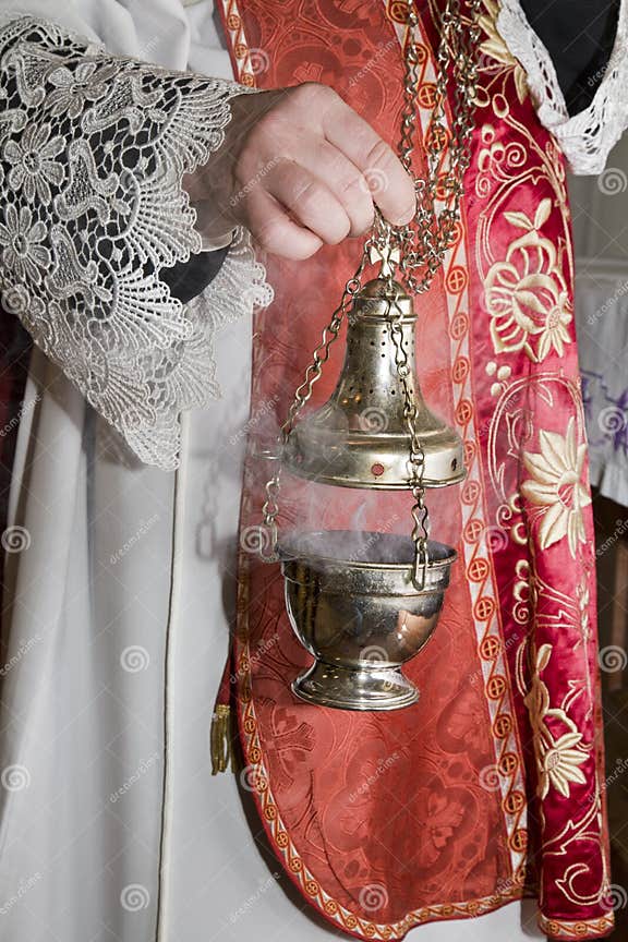 Hand of Catholic Priest at Incense Stock Image - Image of ceremony ...