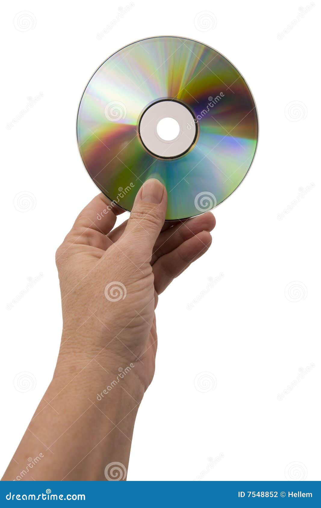 Hand and CD - Isolated stock photo. Image of rainbow, technology - 7548852