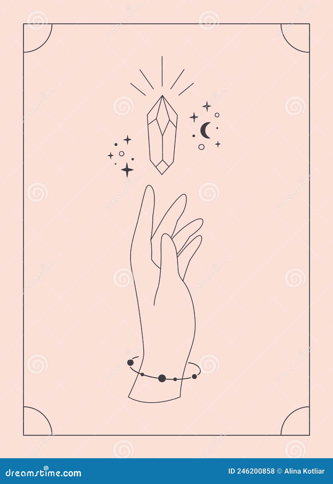 Hand with Celestial Mystical Symbols. Mystical, Esoteric or Healing ...