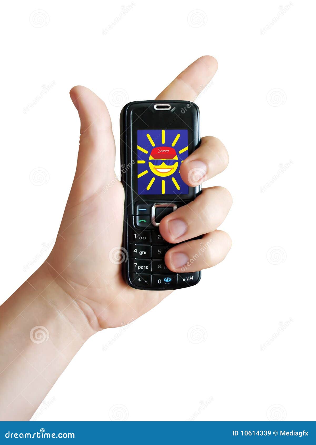 Hand with Cell Phone (isolated) Stock Image - Image of mobile, isolated ...