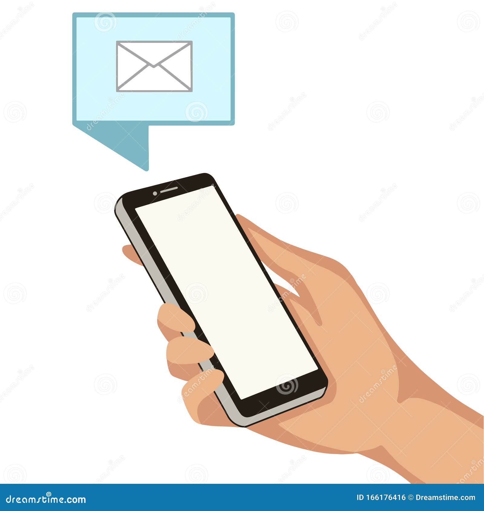 Hand with Cell Phone. Vector Illustration Stock Vector - Illustration ...