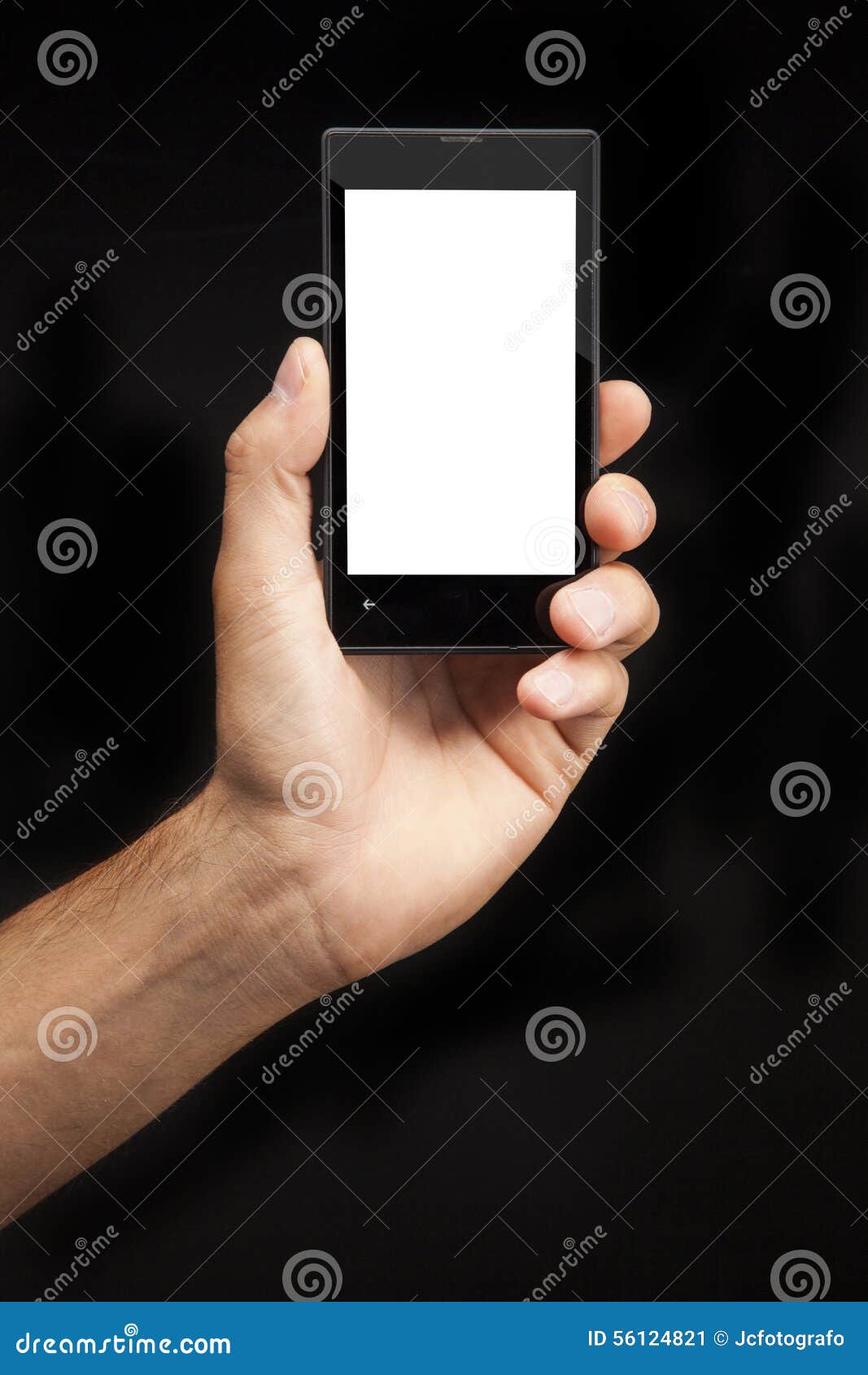 Hand with cellphone stock image. Image of electronic - 56124821