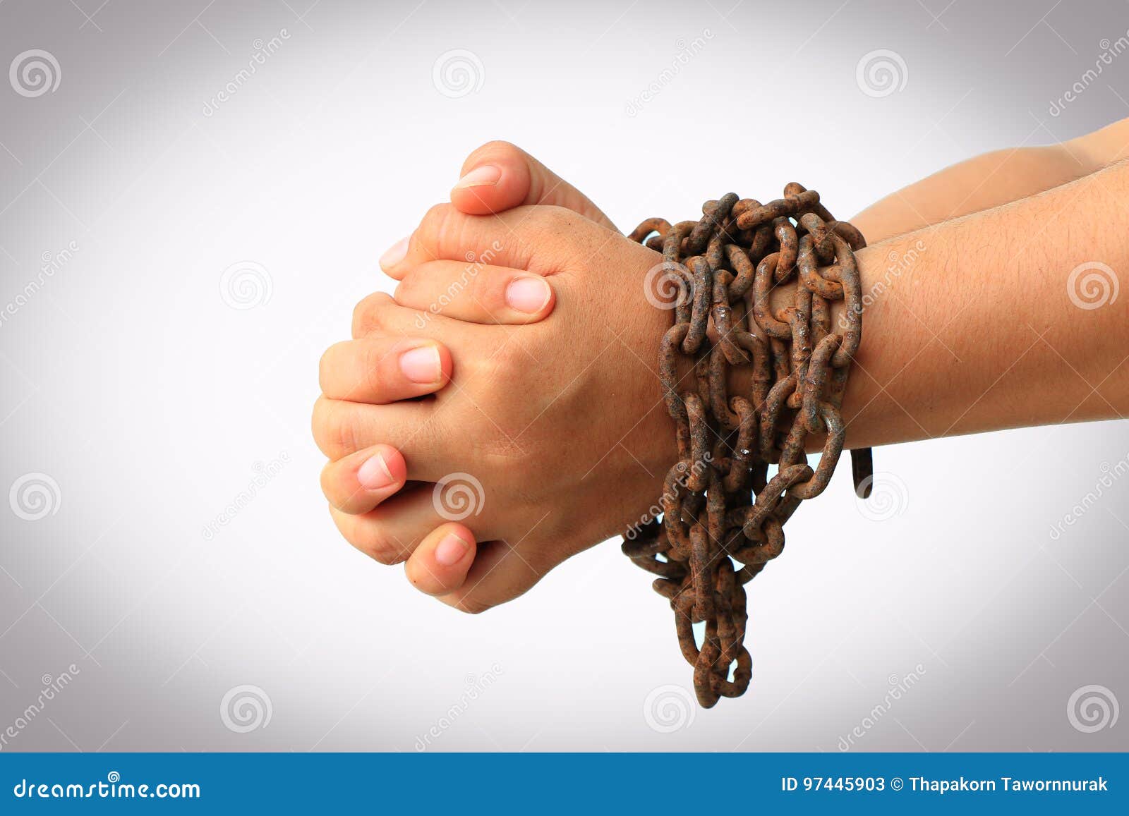 Hand with chain stock image. Image of isolated, issues - 97445903