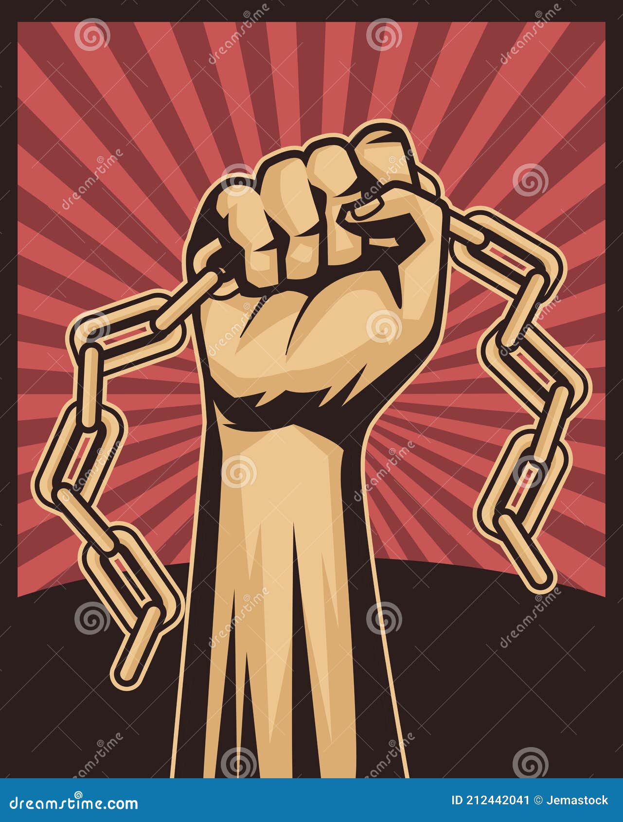 Hand and chain stock vector. Illustration of motivation - 212442041