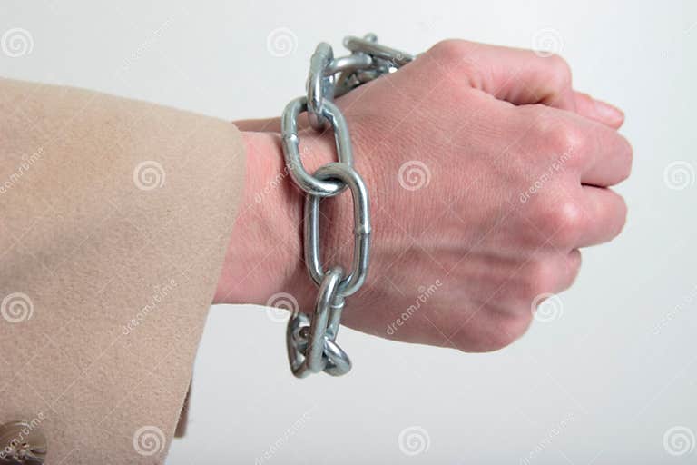 Hand chained up stock image. Image of constricted, body - 384239