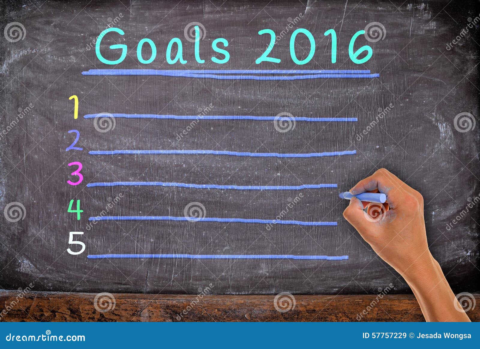 Hand with Chalk Goal 2016, Starting To Write Stock Image - Image of ...