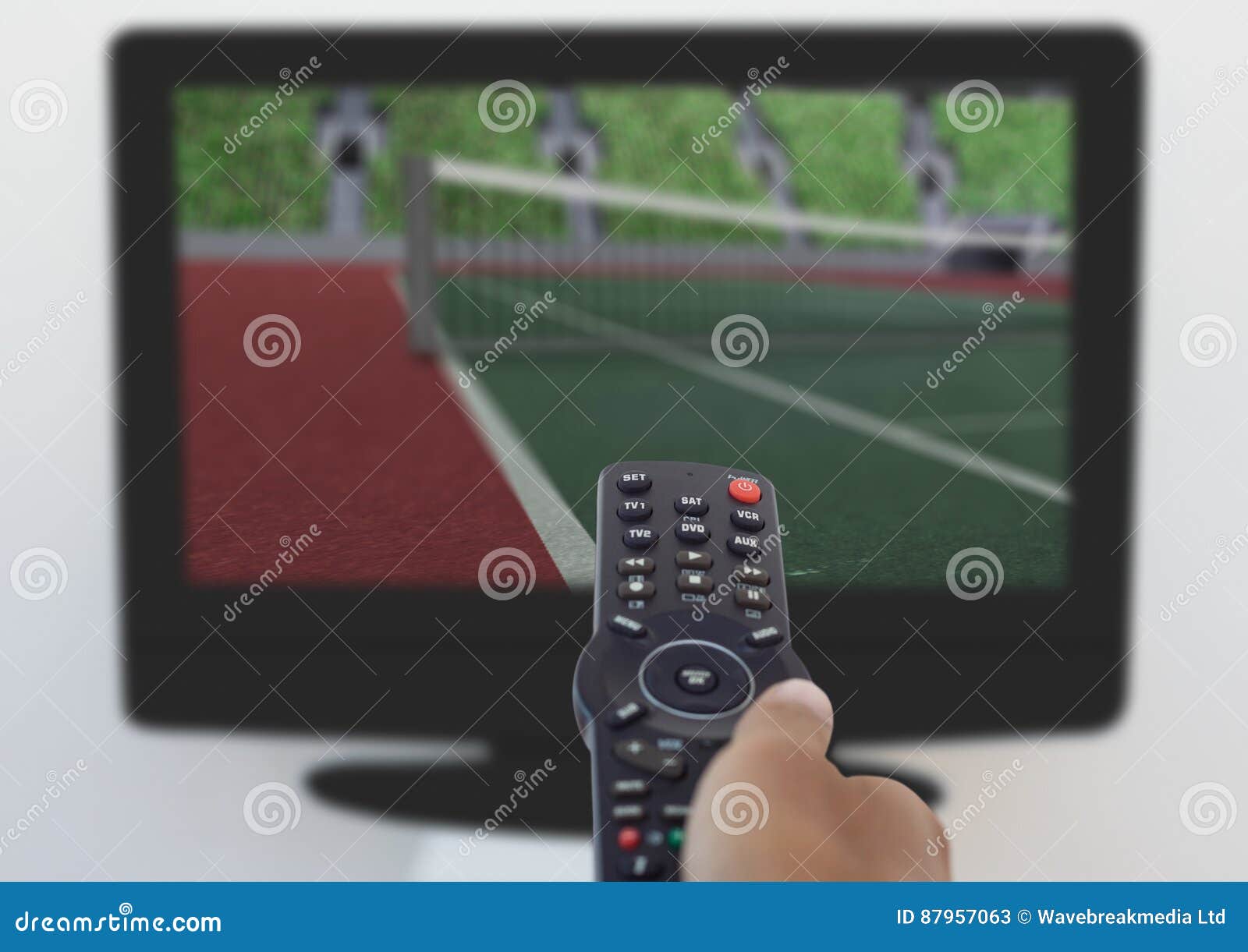 Hand Changing Channel from Remote Control Stock Image - Image of sport ...