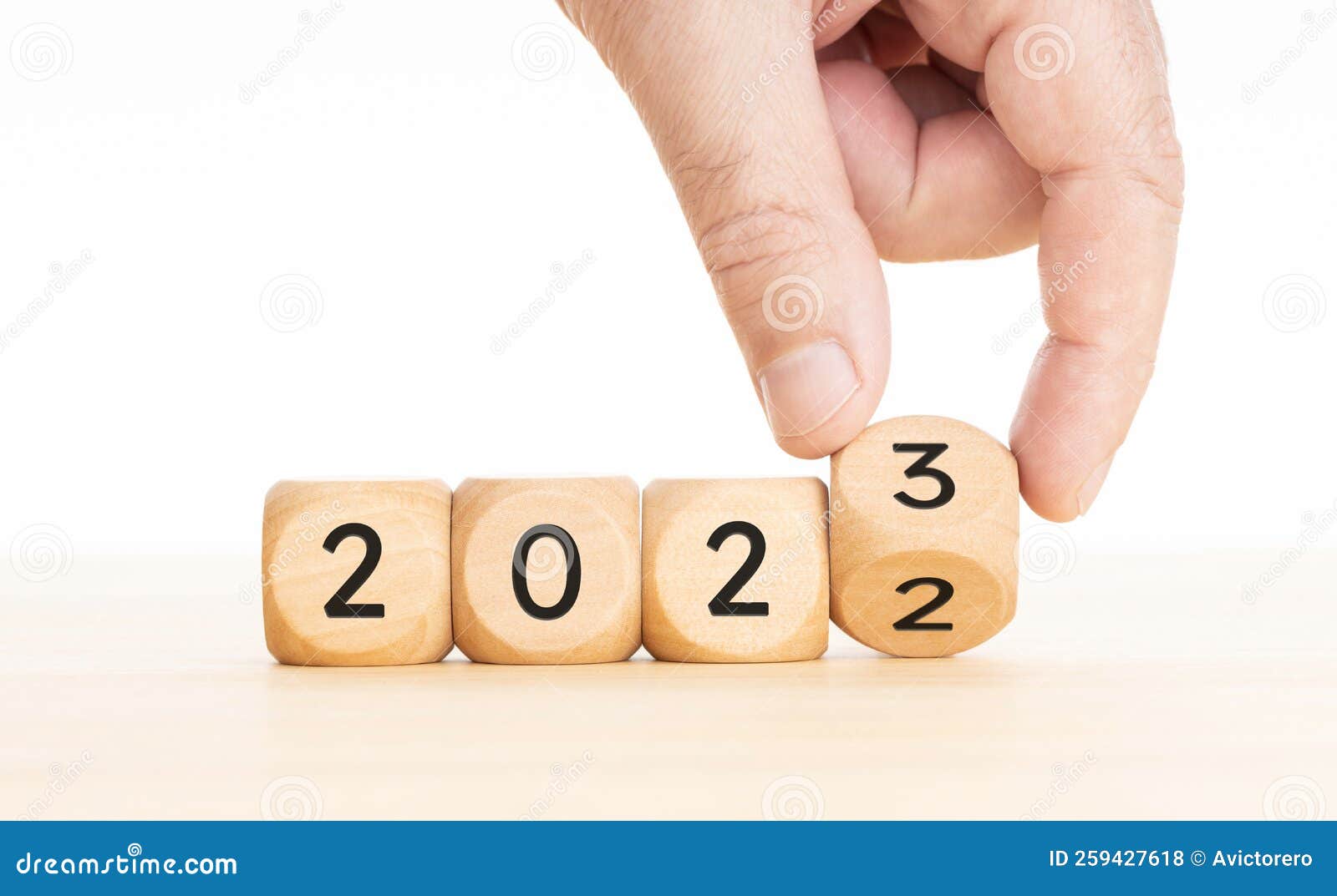 Hand Changing Wooden Blocks with 2022 To 2023 Year Stock Photo - Image ...