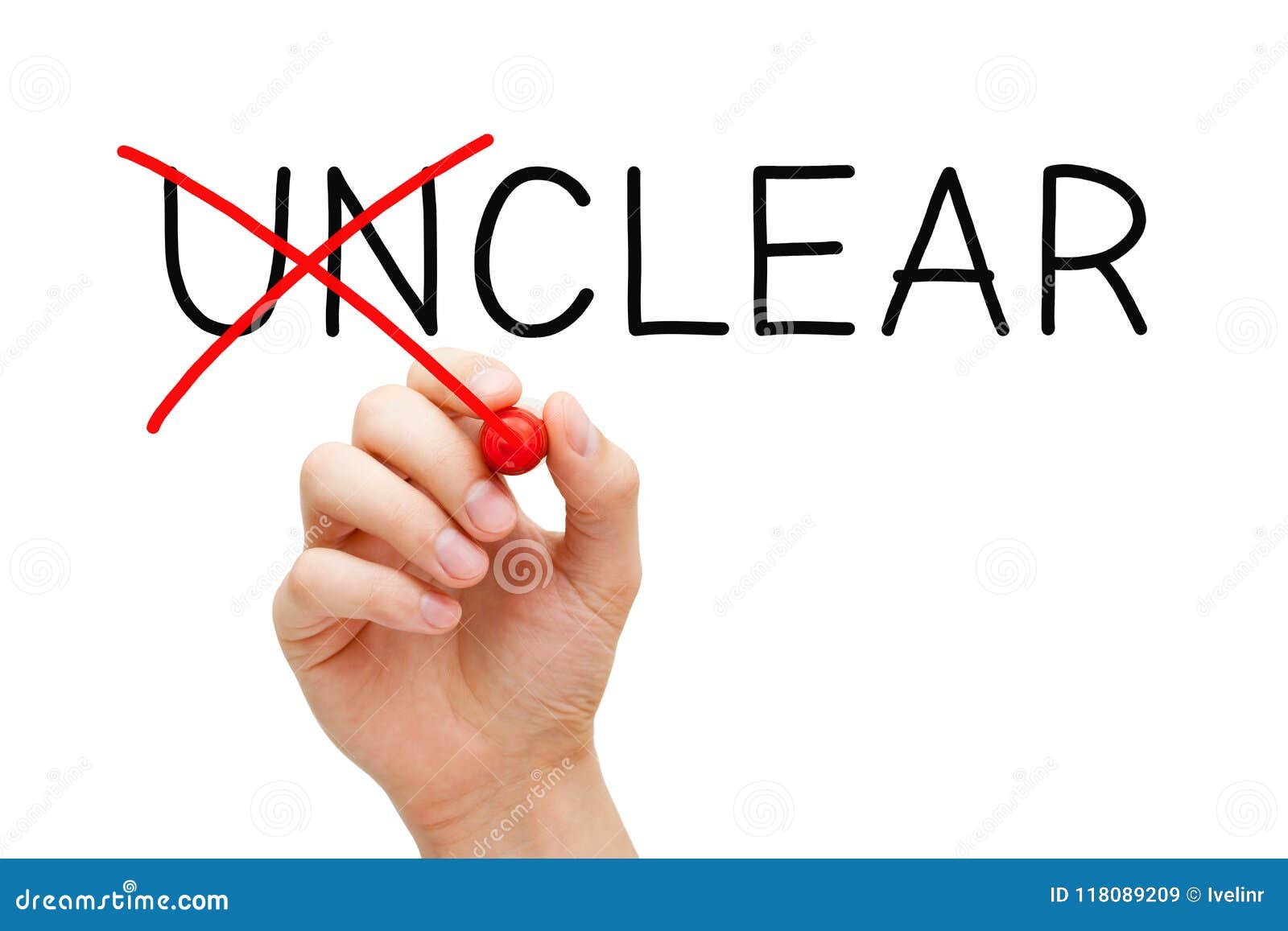 Clear Not Unclear Concept stock image. Image of hand - 118089209