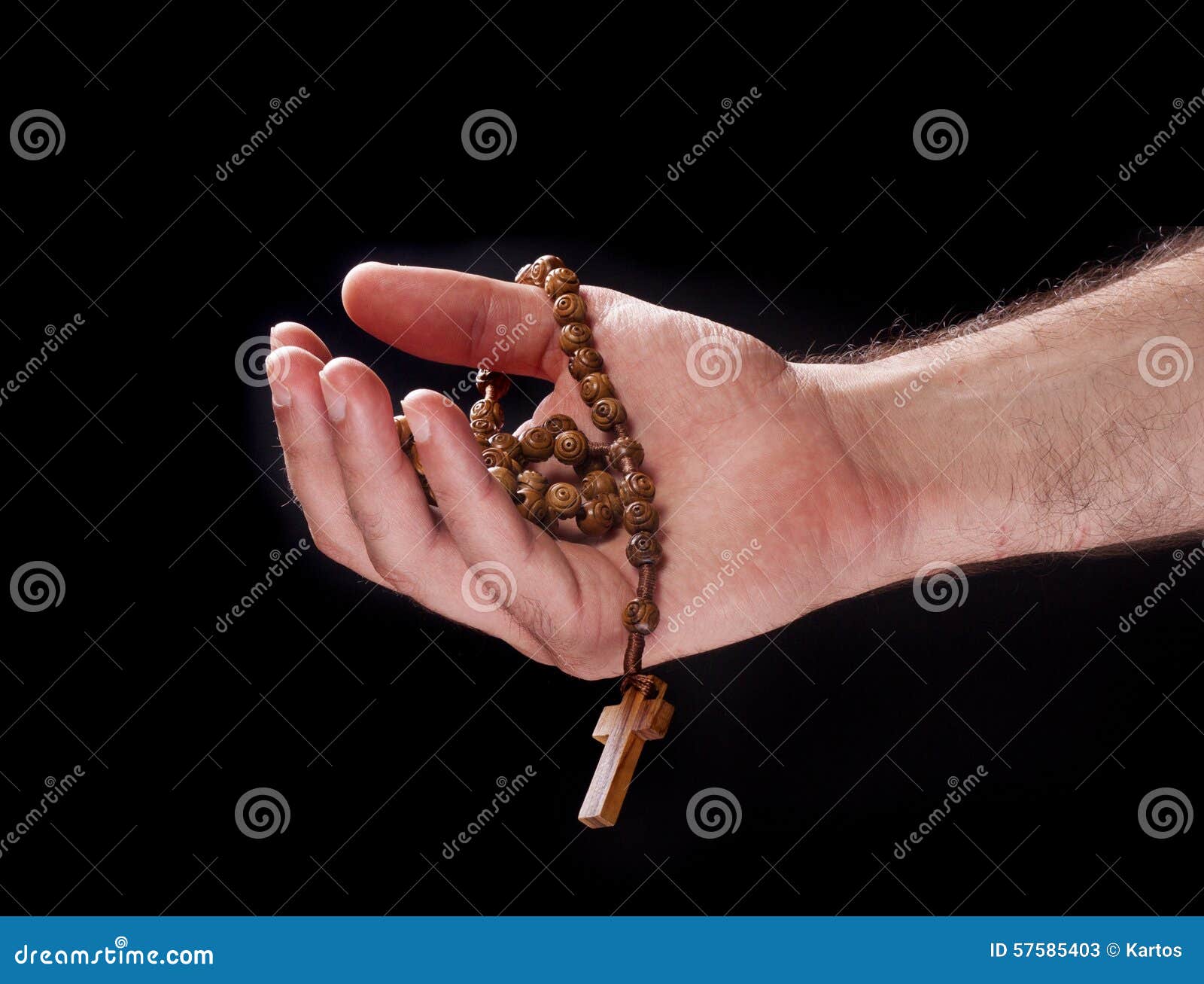 Hand with a chaplet stock image. Image of christ, christian - 57585403