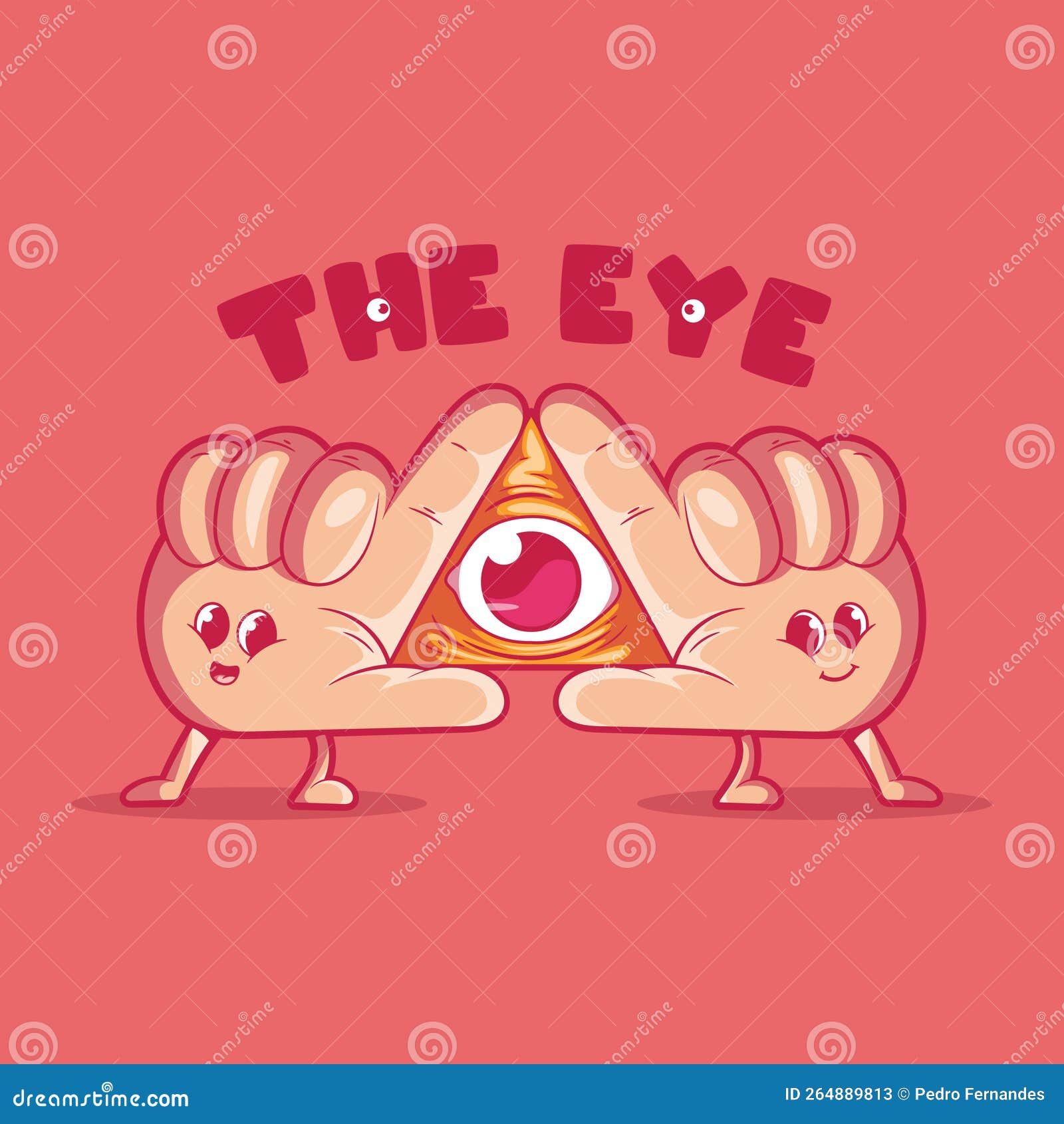 Hand Characters Create an Eye Symbol Vector Illustration. Stock Vector ...