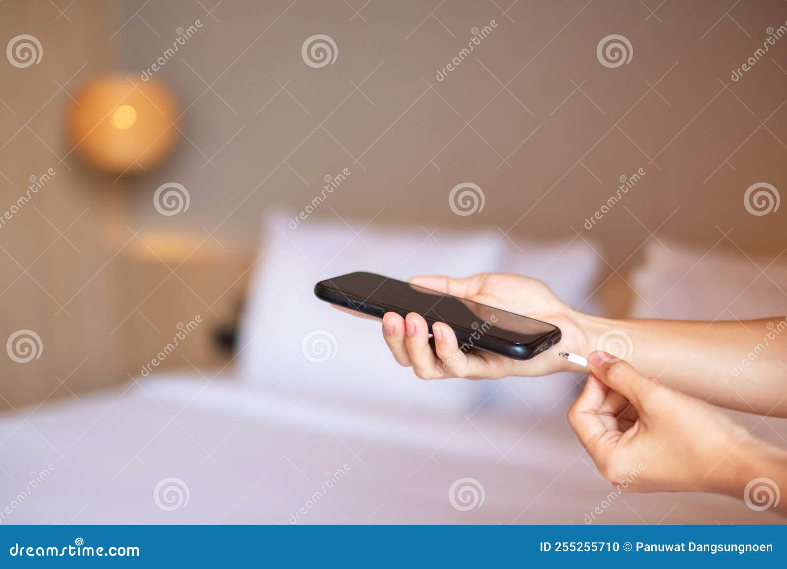 Hand Charging Battery on Mobile Smartphone. Technology, Multiple ...