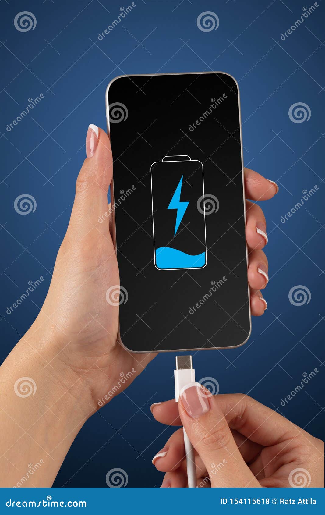 Hand charging phone stock photo. Image of cellphone - 154115618