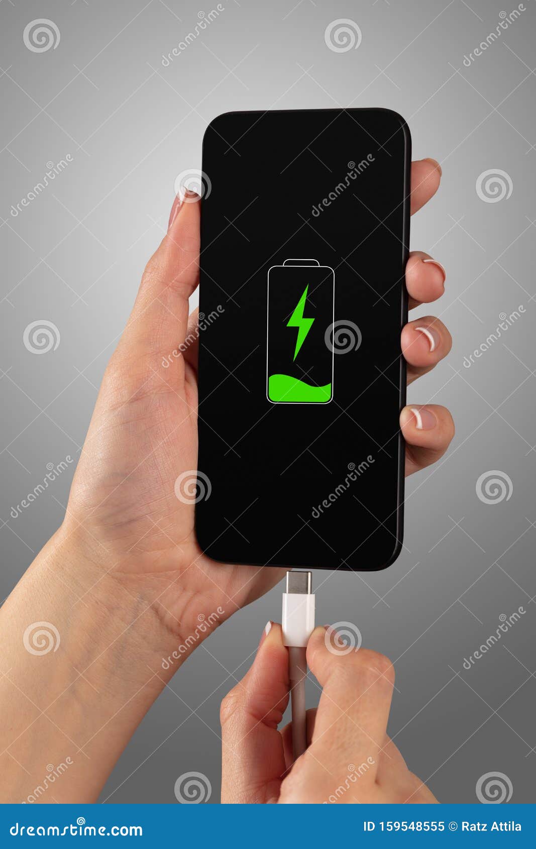 Hand charging phone stock image. Image of cellphone - 159548555