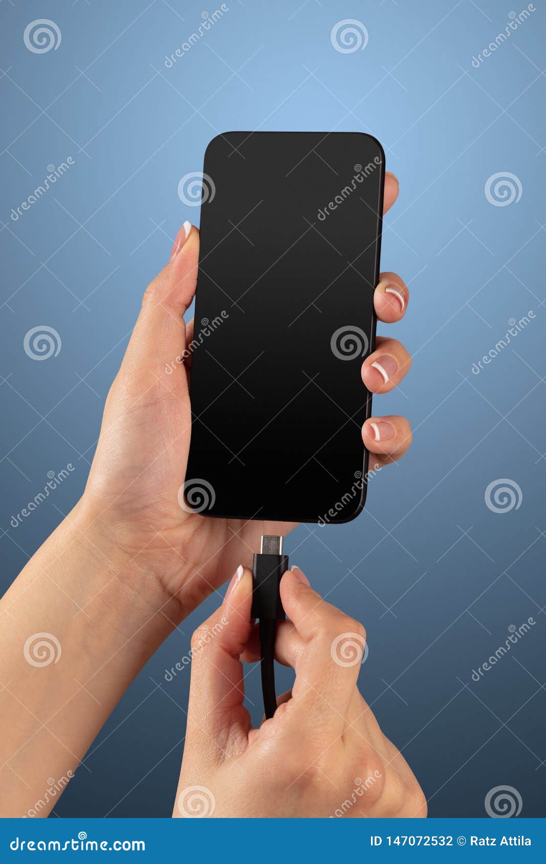Hand Charging Phone with Low Battery Stock Photo - Image of equipment ...