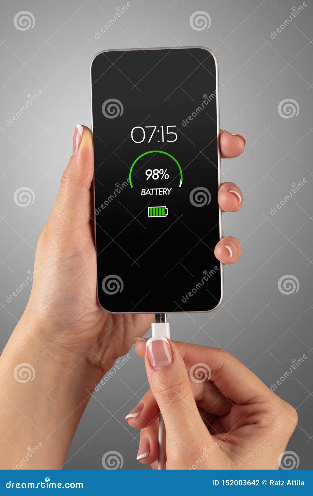 Hand Charging Phone with Low Battery Stock Photo - Image of battery ...