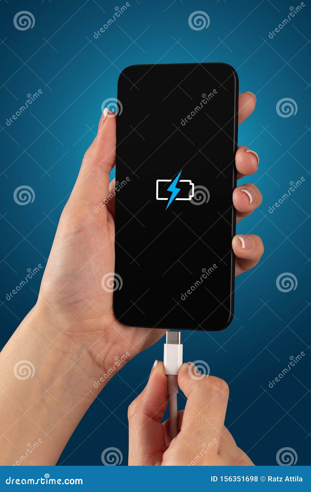 Hand Charging Phone with Low Battery Stock Photo - Image of mobility ...
