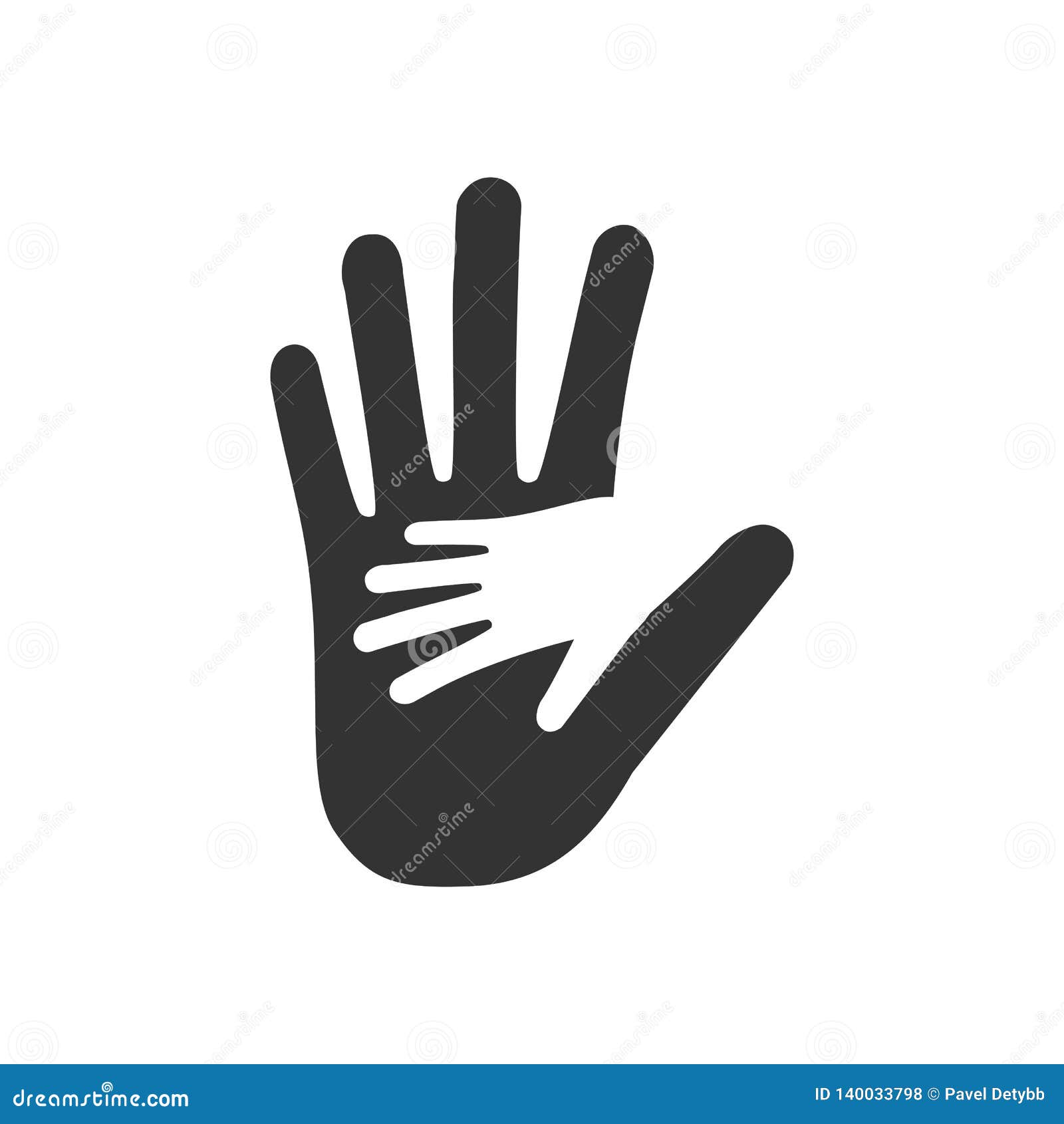 Hand, Charity, Caring, Icon. Vector Illustration, Flat Design Stock ...