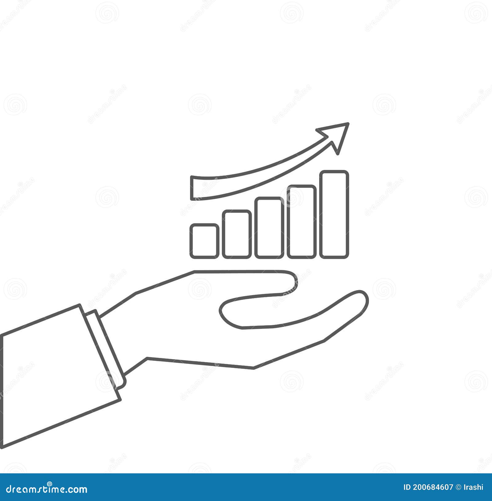 Hand with chart icon stock vector. Illustration of concept - 200684607