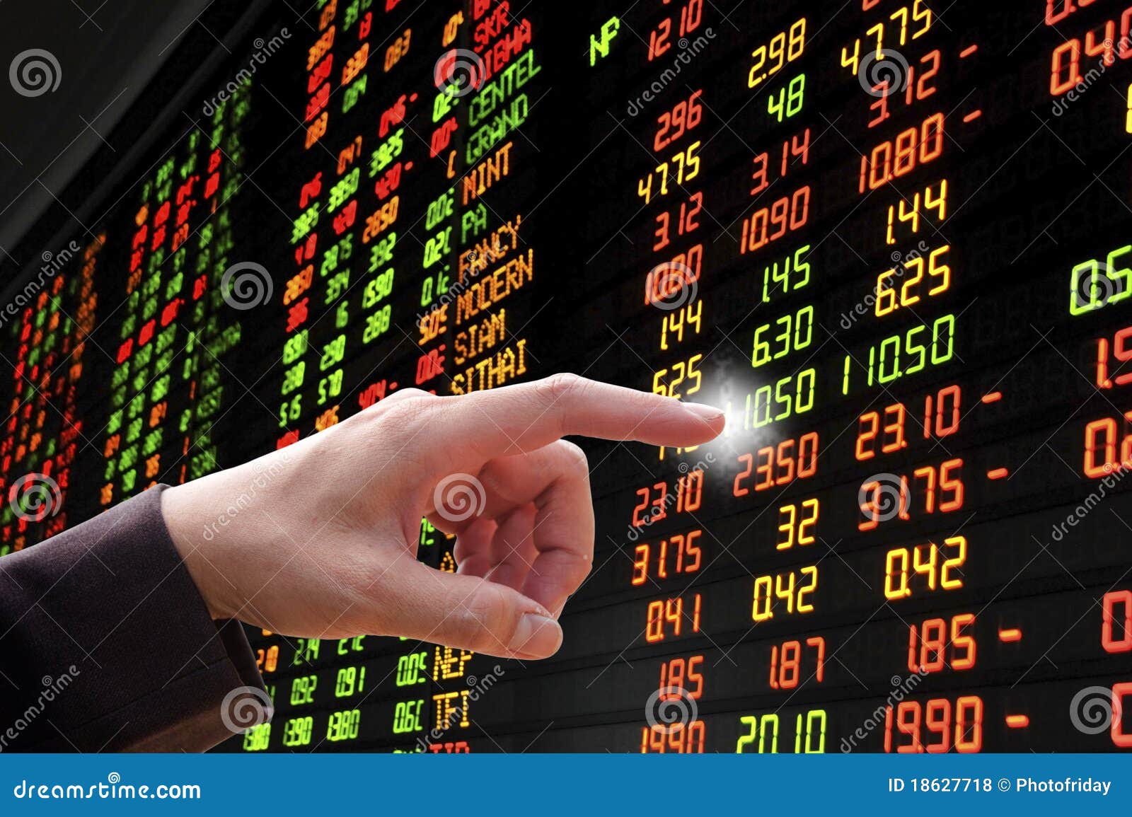 Hand on chart showing stock photo. Image of improvement - 18627718
