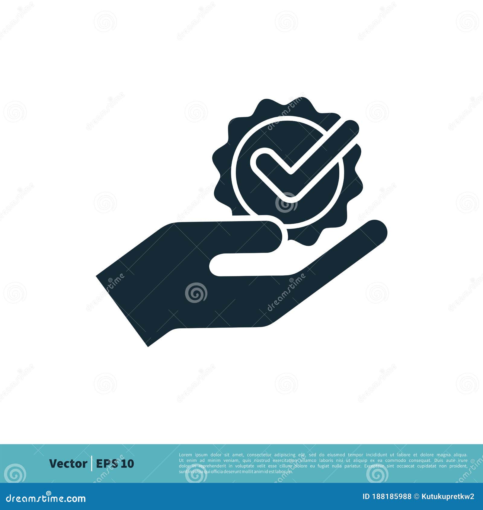 Hand, Check Mark Icon Vector Logo Template Illustration Design. Vector ...