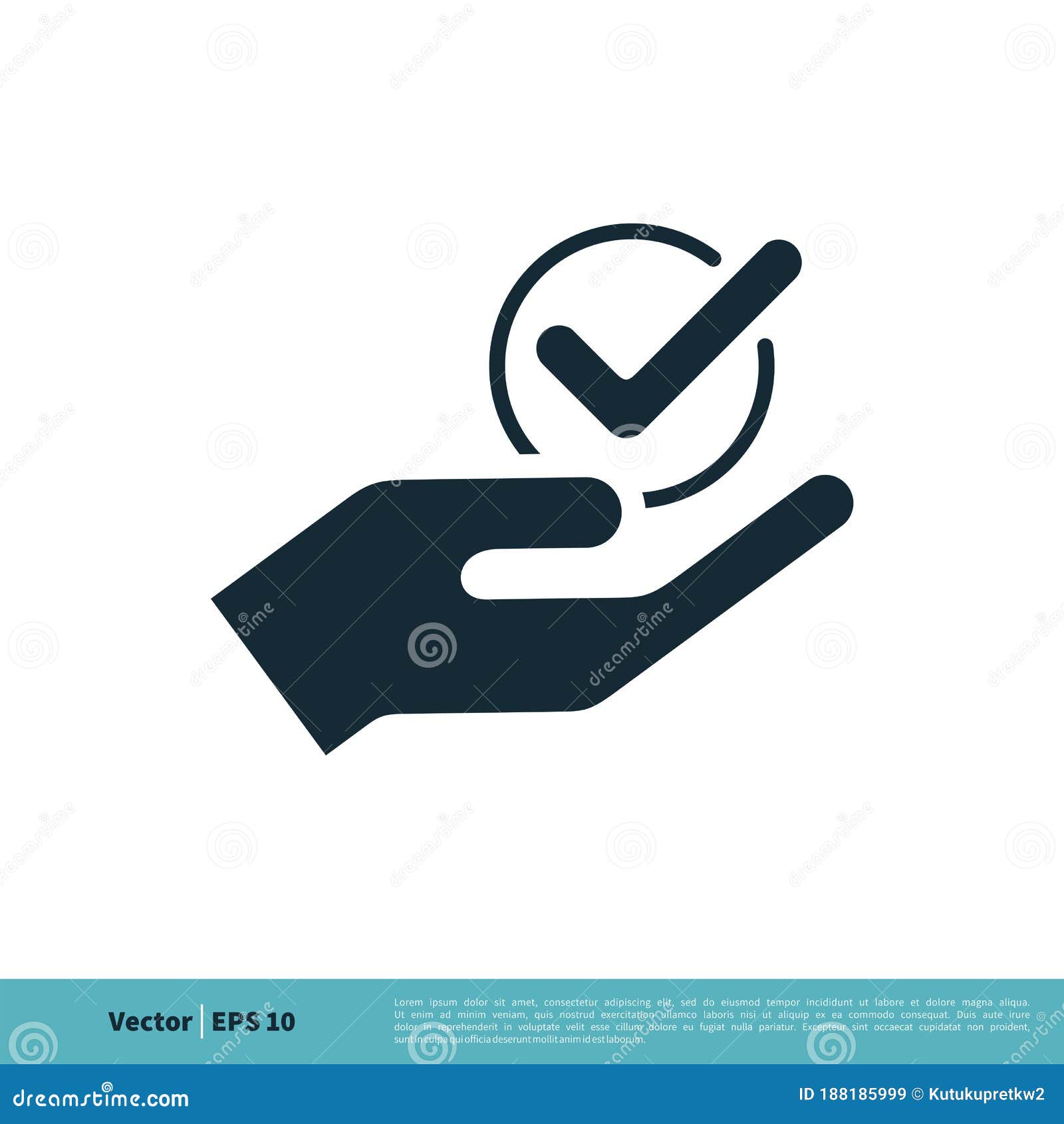 Hand, Check Mark Icon Vector Logo Template Illustration Design. Vector ...