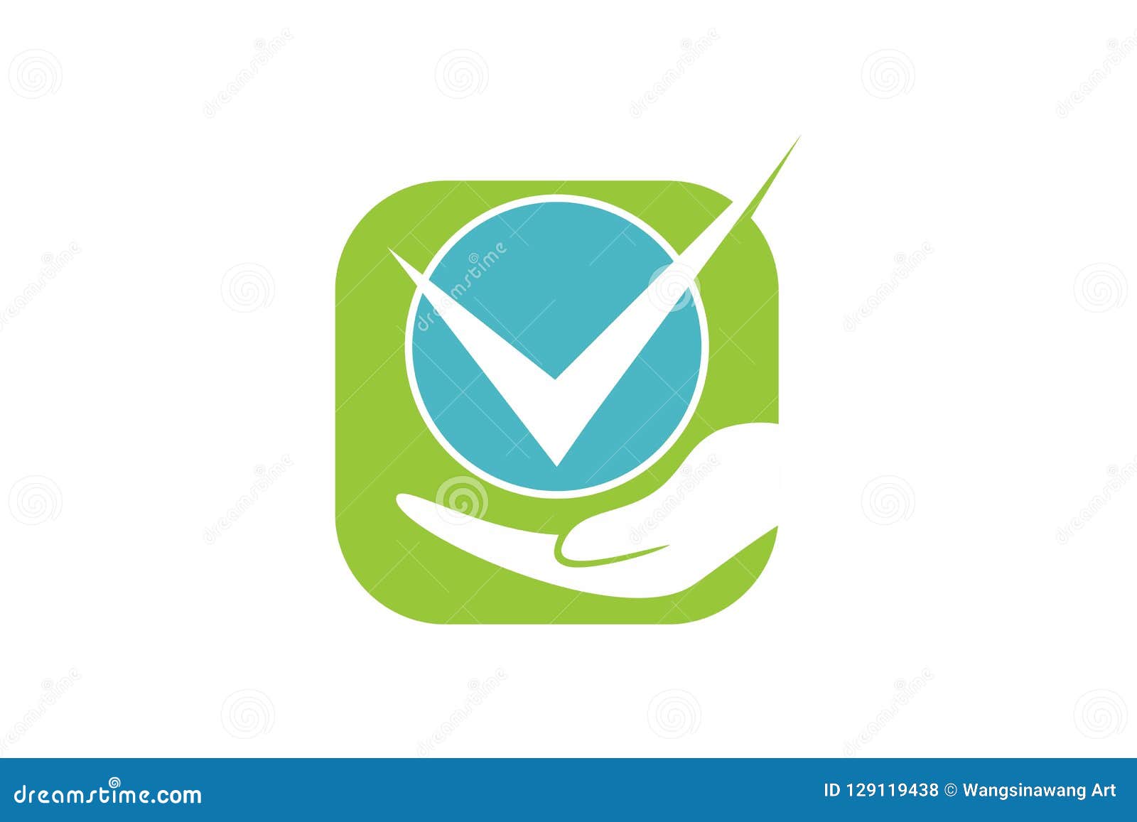 Hand, and Check Mark Logo Designs Inspiration Isolated on White ...