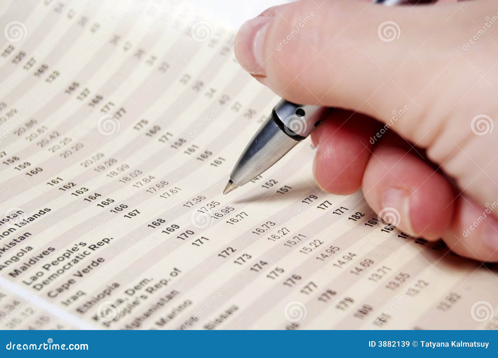 Hand Checking An Abstract Report Picture. Image: 3882139