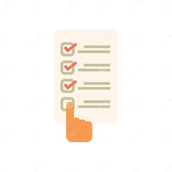 Hand Checking Off To Do List with Red Checkmarks Stock Illustration ...