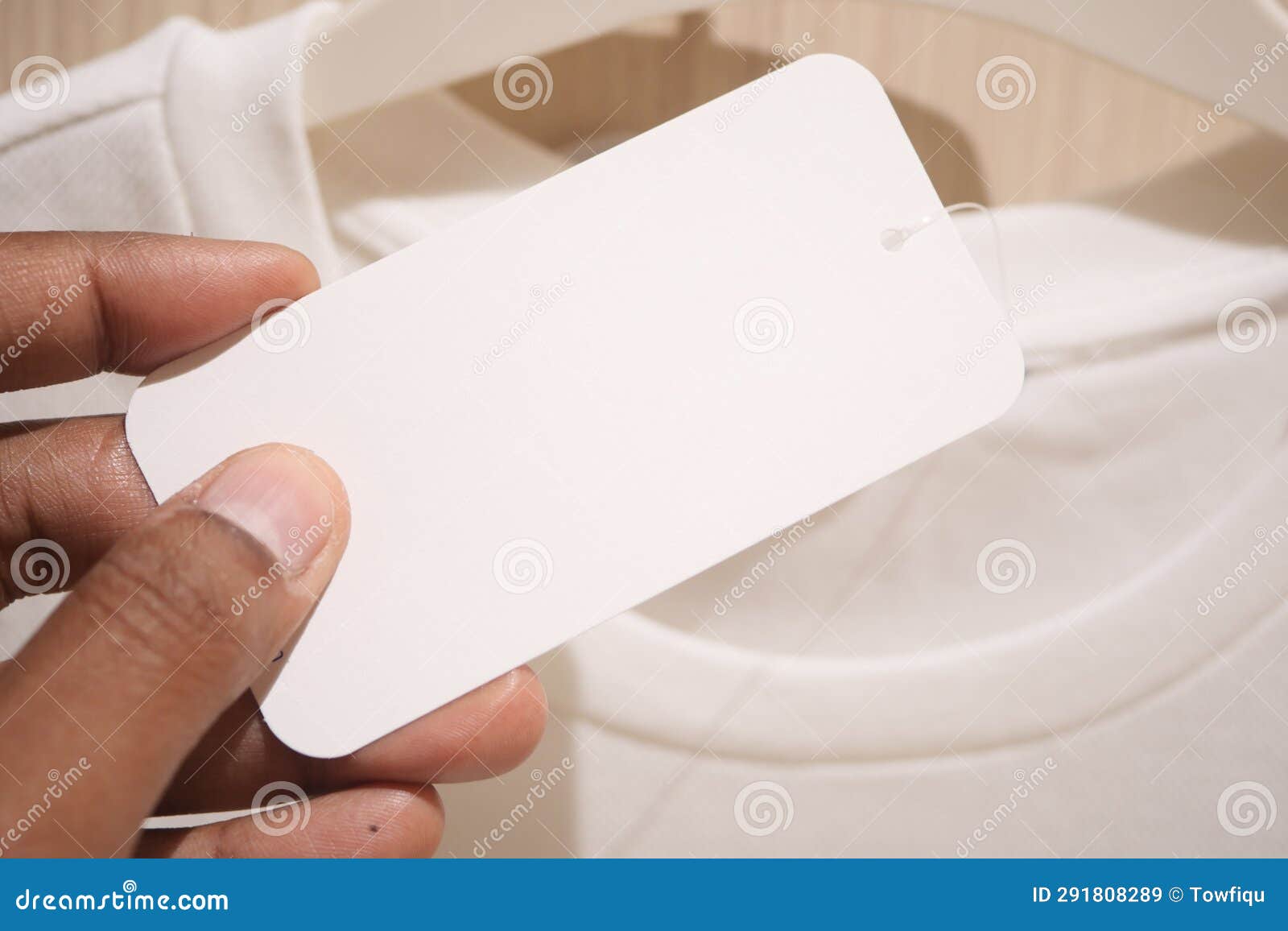 Hand Checking Price Tag on Cloth Stock Image - Image of empty, check ...