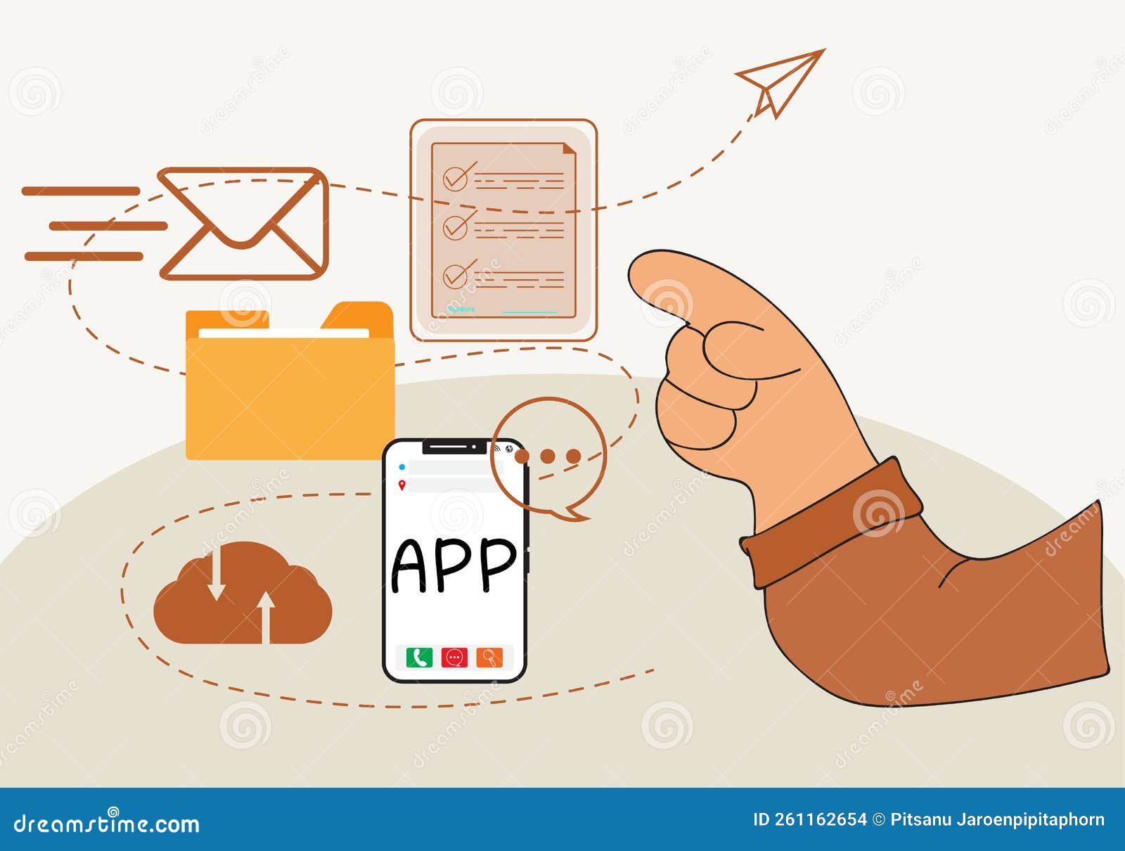 Hand Checking daily Work Mail in a Mobile Application Work Email ...