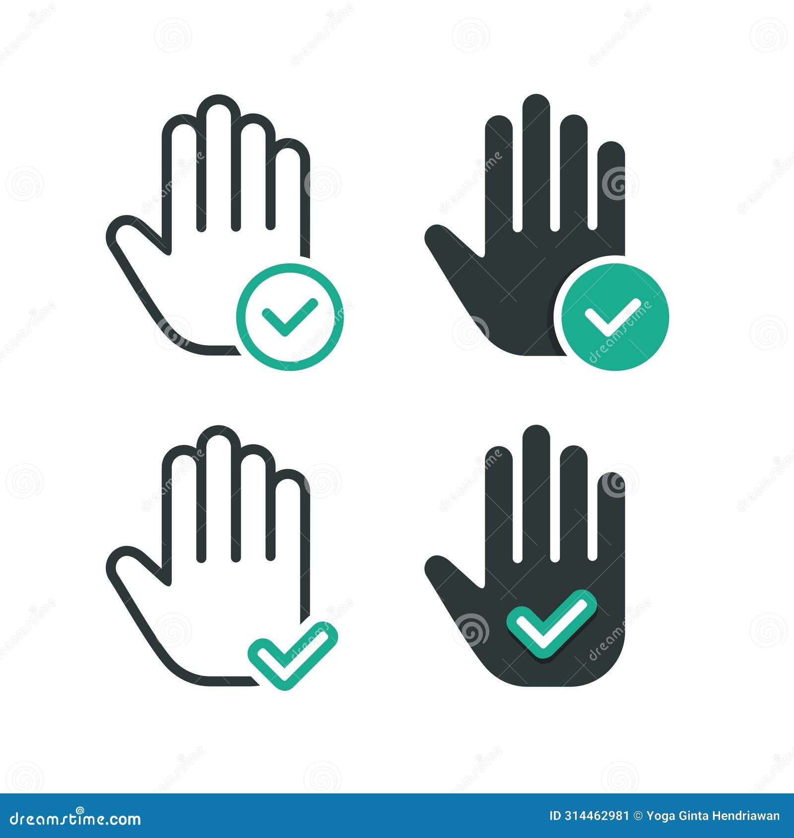 Hand with Checkmark Icon. Illustration Vector Stock Vector ...
