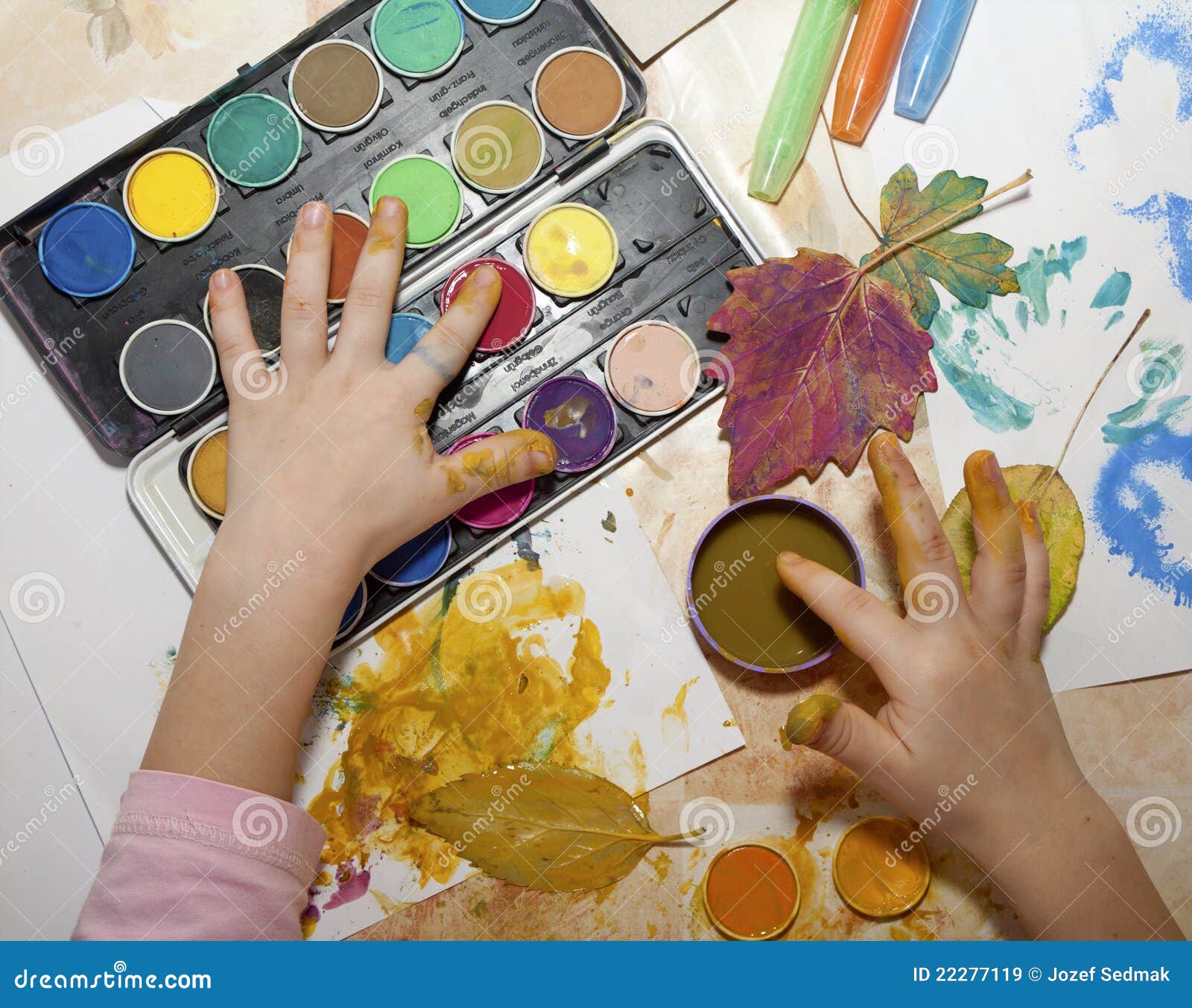 Hand of Child by the Play with the Color Stock Image - Image of game ...